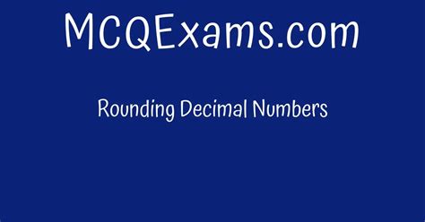Rounding Decimal Numbers
