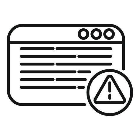 Line Art Illustration Of A Web Browser With Error Alert Symbol Vector Art At Vecteezy