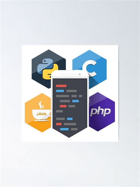 Programming Languages Logos Poster For Sale By Mahe Art Redbubble