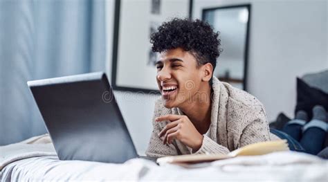 Learning Just Got A Whole Lot Easier With Online Tutorials A Young Man Using A Laptop To Have A