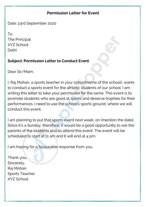 Permission Letter Format Samples Templates How To Write A
