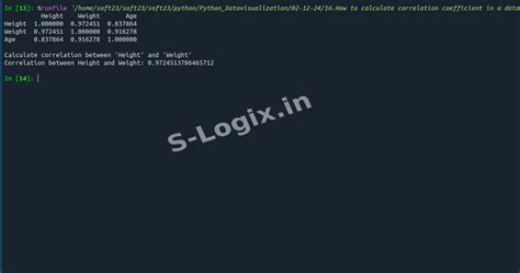 Data Set Correlation Coefficient Calculation Using Python S Logix