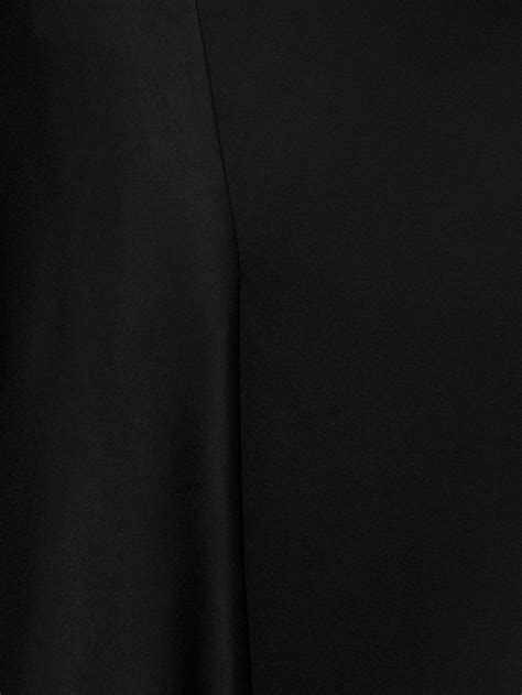 Satin Bias Asymmetric Skirt Black Jigsaw