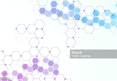기술 배경 및 과학 스타일의 추상 육각 형 분자 구조 의료 디자인 벡터 일러스트레이션 0명에 대한 스톡 벡터 아트 및 기타