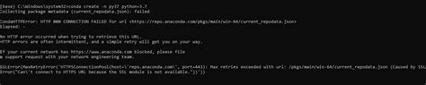 Error CondaHTTPError CONNECTION FAILED For Issue Hektorprofe Instalardjango