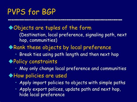 Ppt Design Principles Of Policy Languages For Path Vector Protocols