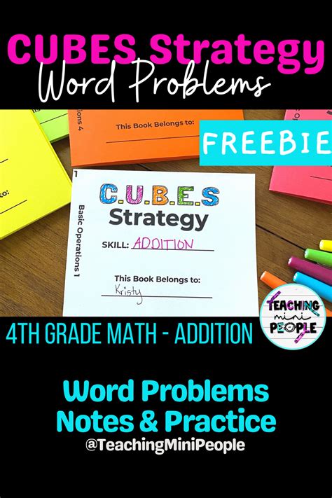 Cubes Strategy For Word Problems Freebie Cubes Math Strategy Activity Word Problems Math