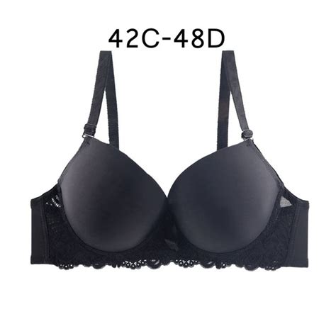 Plus Size C D Cup Bras Full Busty Sexy Lace Trim Soft Cotton Push Up Bh