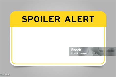 회색 배경에 단어 스포일러 경고와 흰색 복사 공간이 있는 노란색 헤드라인이 있는 레이블 배너 0명에 대한 스톡 벡터 아트 및 기타 이미지 Istock