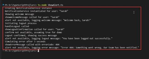 Show Alerts In Typescript