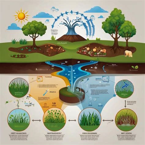 Scheme Of The Nitrogen Cycle Flats Design Illustration Premium Ai