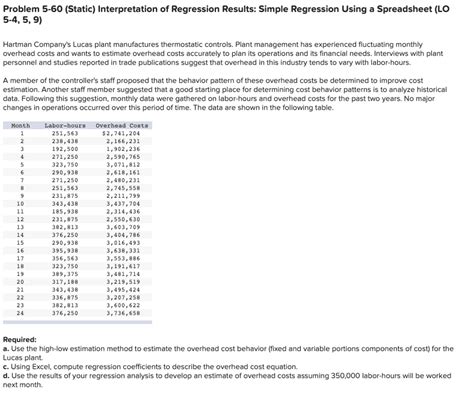 Solved Problem 5 60 Static Interpretation Of Regression