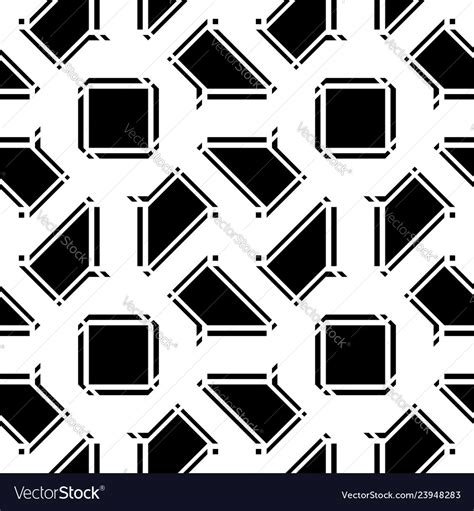 Design Seamless Monochrome Geometric Pattern Vector Image