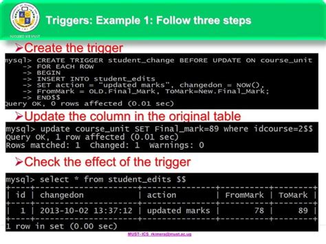 Using Triggers In My Sql Database Pptx