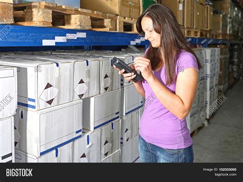 Barcode Scanner Woman Image Photo Free Trial Bigstock