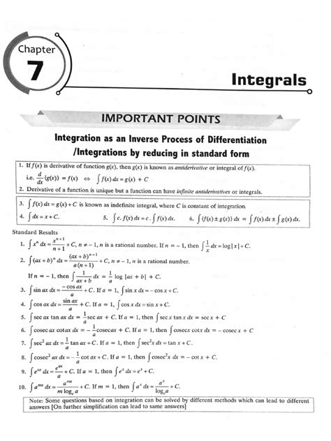 Chapter 7 Integrals Pdf