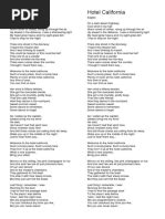 Hotel California Lyrics By Eagles Pdf Art