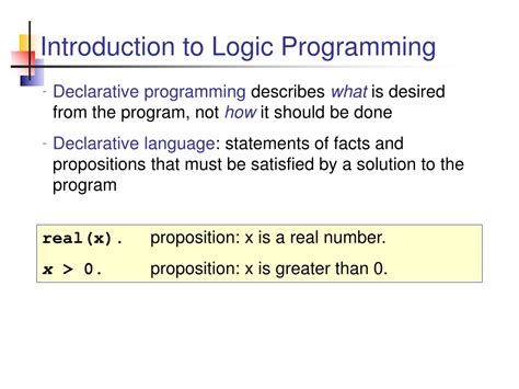 Ppt Introduction To Declarative Logic Programming In Prolog
