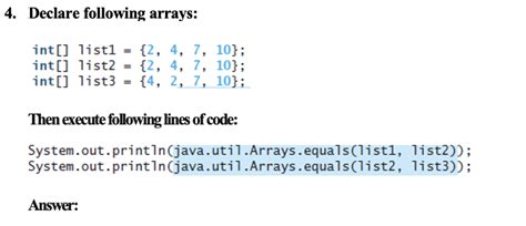 Solved 4 Declare Following Arrays Int List1 2 4 7