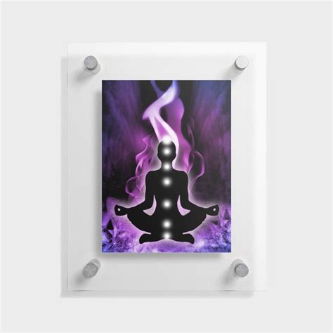 Human Silhouette In Yoga Lotus Pose With 7 Chakras Positions And