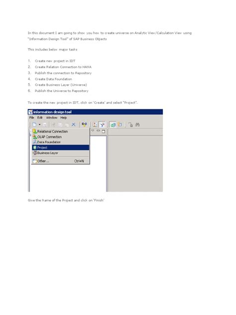 A Step By Step Guide To Creating A Universe In Sap Businessobjects Using Information Design Tool