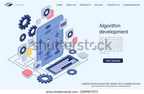 Algorithm Development Program Coding Software Improvement Stock Vector