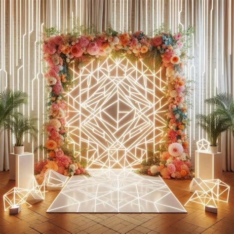 Premium Photo Wedding Backdrop Background Template