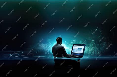 Premium Photo Portrait Of A Programmer In The Modern Computer World