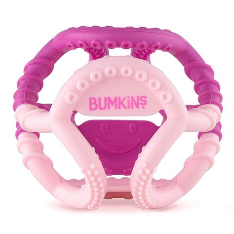 Bumkins Silicone Sensory Ball Teether Pink Pacifiers And Pacifier
