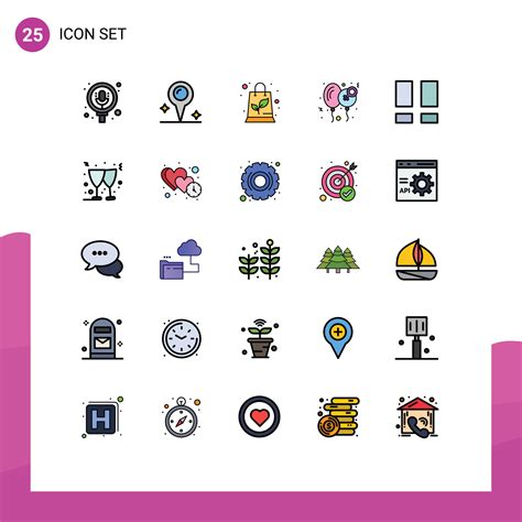 Set Of 25 Modern Ui Icons Symbols Signs For Layout Collage Ecology Women Happy Editable Vector