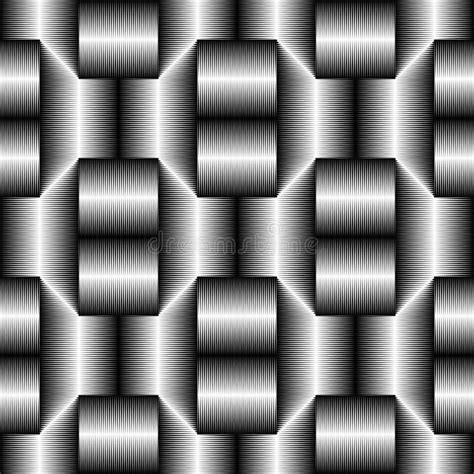 Seamless Geometric Pattern Vector Black And White Tech Texture Stock Vector Illustration Of