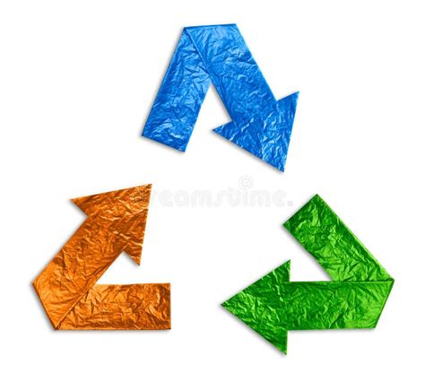 The Icon Of Processing Of Garbage Packages And Plastic Stock Image