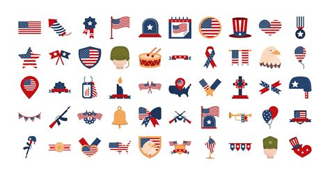 Memorial Day American National Celebration Icon Set 1483662 Vector Art