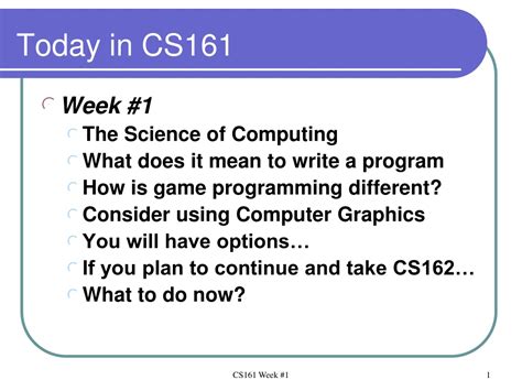 Ppt Exploring The Science Of Computing In Cs161 Writing Programs And