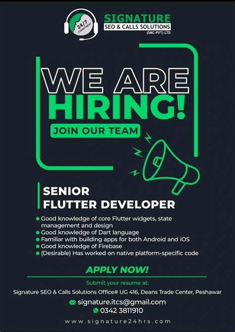 Hiring Developer Experience Flutterdeveloper Mobileappdevelopment