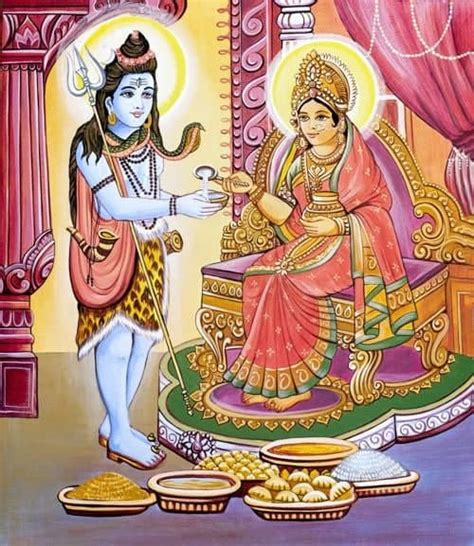 Lord Shiva With Annapurna Devi