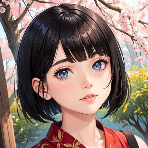 1girl Asian Bobcut Image Created By Tensorart