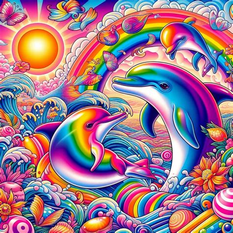 Printable 90s Inspired Dolphin Digital Art Png 12x12 Etsy