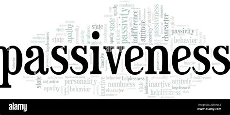 Passiveness Word Cloud Conceptual Design Isolated On White Background