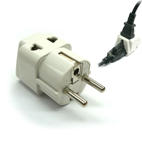 Travel Plug Adapter For Germany France Europe Russia Type Ef 2 In 1 Popular Electronics