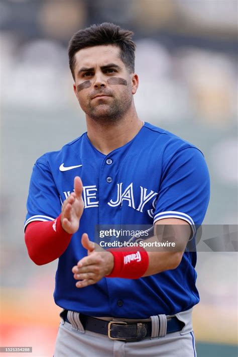 Toronto Blue Jays Left Fielder Whit Merrifield Looks On During Game 1