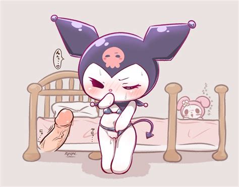 Rule 34 Bed Black Hood Black Hoodie Hard Penis Japanese Text Kuromi