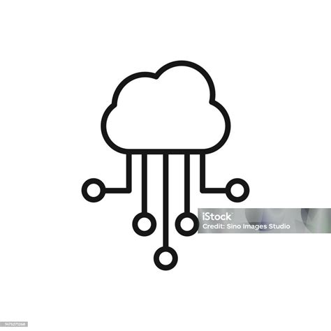 클라우드 컴퓨팅의 편집 가능한 아이콘 흰색 배경에 격리된 벡터 그림 프레젠테이션 웹 사이트 또는 모바일 앱에 사용 아이콘에 대한 스톡 벡터 아트 및 기타 이미지 Istock