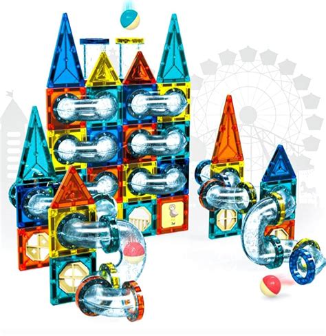 Magnetic Pipeline Building Blocks 73piece ⋆ Brainysparks
