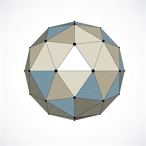 Premium Vector Abstract 3d Faceted Figure With Connected Black Lines And Dots Colorful Vector