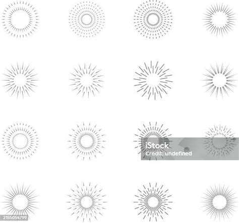 빈티지 햇살 세트 폭발하는 광선 일출 불꽃놀이 스타버스트 블래스트 래디언트 스파크 광선 기하학적 디자인 요소 복고풍 빛나는 햇살
