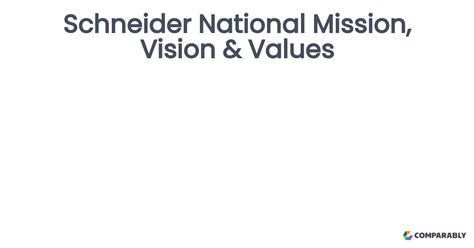 Schneider National Mission Vision And Values Comparably