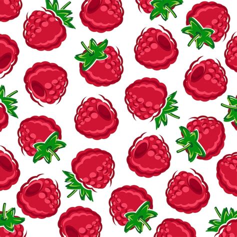 premium vector raspberry pattern background set collection icon