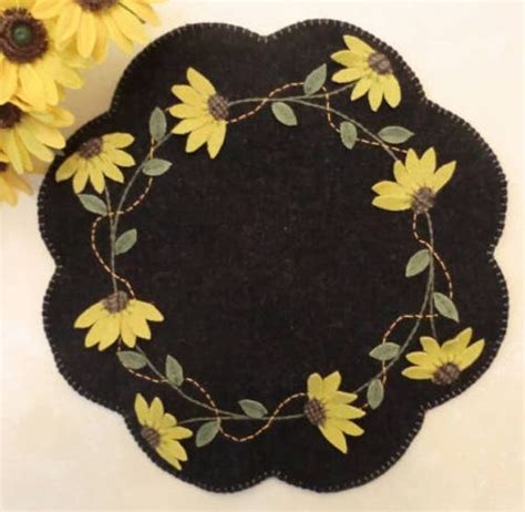 Wool Applique Pattern Flower Pattern Summer Wool Applique Etsy