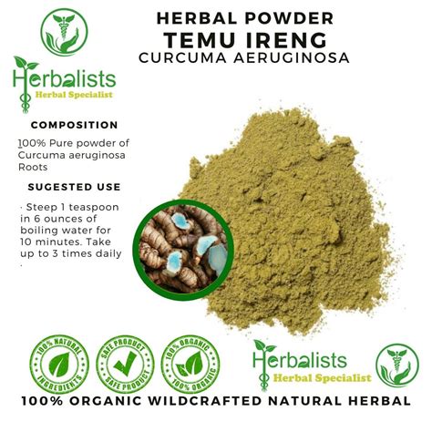 Pure Powder Of Black Turmeric Temu Hitam Curcuma Aeruginosa Fresh